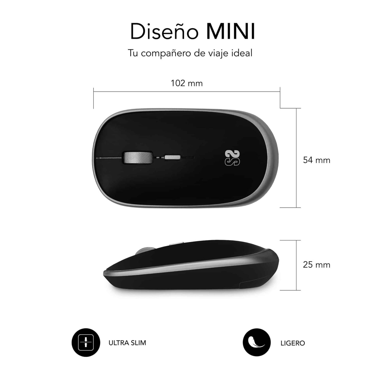 Ratón mini inalámbrico Gris Espacial | SUBBLIM